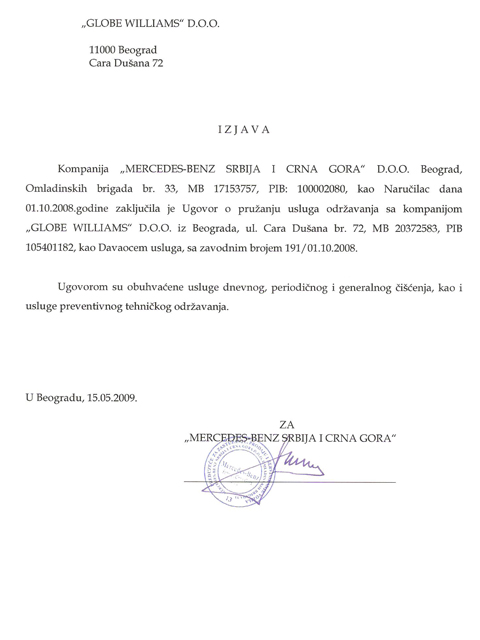 Preporuke - Globe Williams, održavanje objekata